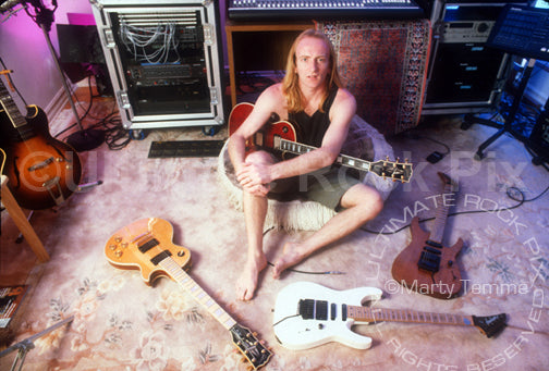 Photos of Phil Collen of Def Leppard with His Guitars in 1994 by Marty ...